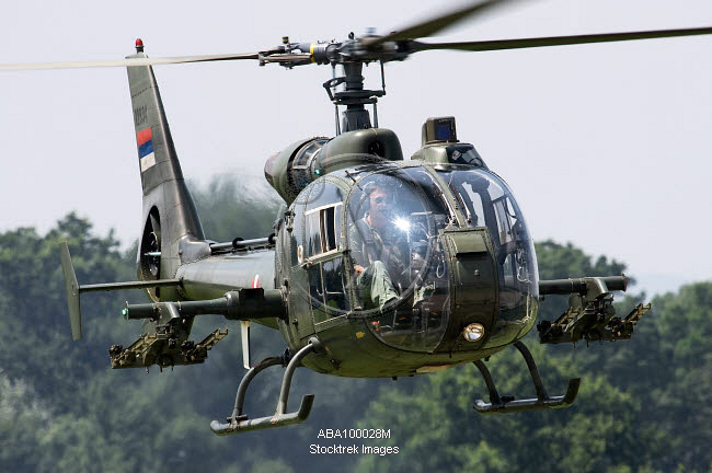 Serbian Air Force Soko SA-342L GAMA helicopter. | Stocktrek Images