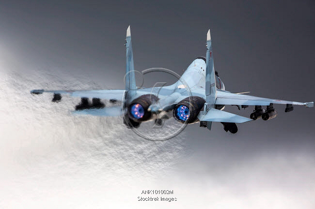 A Su-30SM jet fighter of the Russian Air Force taking off. | Stocktrek ...