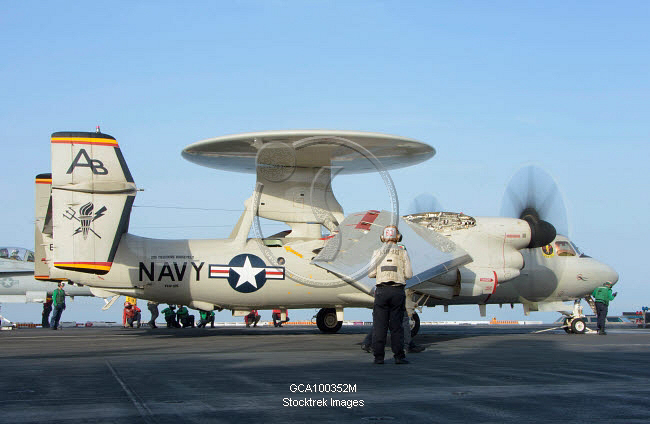 An E-2D Advanced Hawkeye aboard USS Theodore Roosevelt. | Stocktrek Images