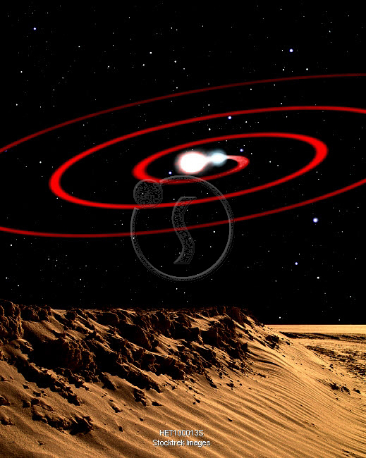 Illustration of two stars that have moved so close that each becomes ...
