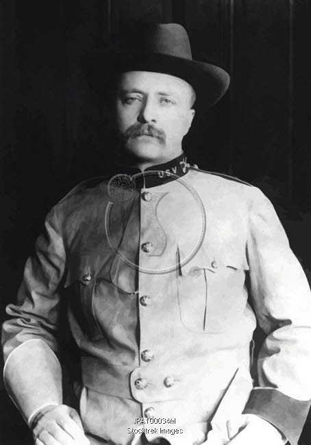 Digitally restored vector portrait of Colonel Theodore Roosevelt ...