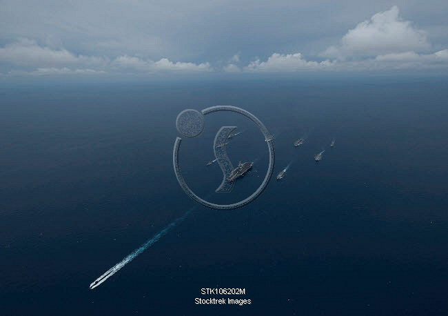 Carrier Strike Group formation of ships in the Bay of Bengal ...