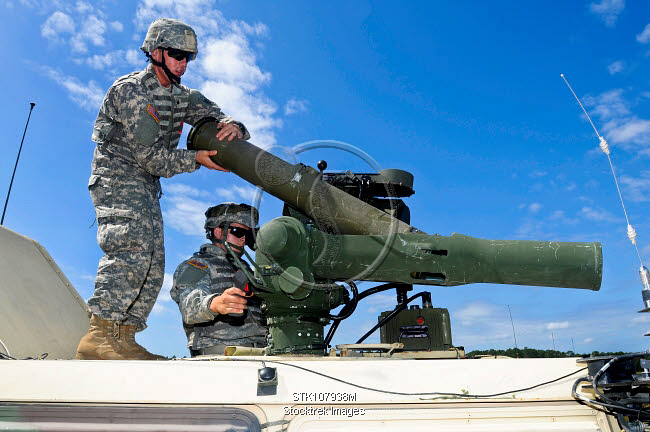 Georgia Army National Guard reload a TOW ITAS missile system ...