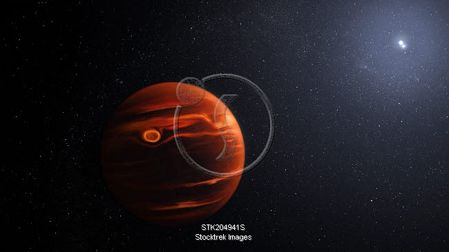 Illustration of exoplanet VHS 1256 b and its stars. | Stocktrek Images