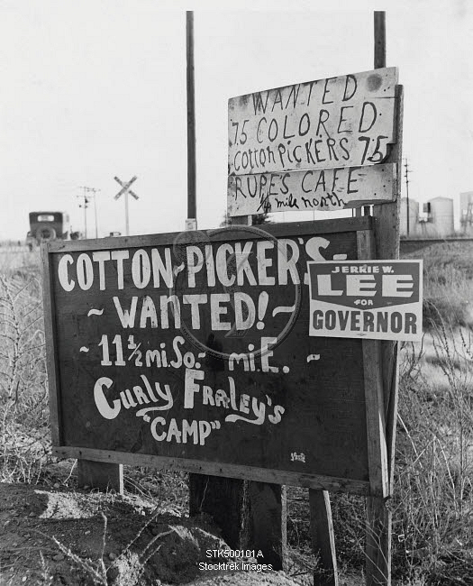 Cotton picker signs on Highway 84, outskirts of Eloy, Arizona ...